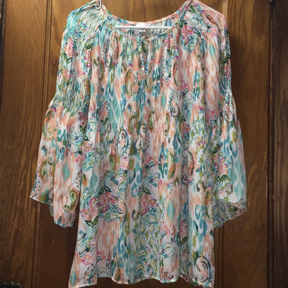 Spense | Tops | Spense Womens Paisley Blouse With 34 Sleeves | Poshmark
